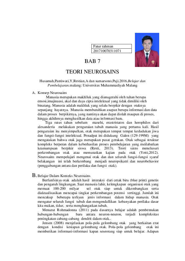 (DOC) teori neurosains.docx | fatur Rahman - Academia.edu
