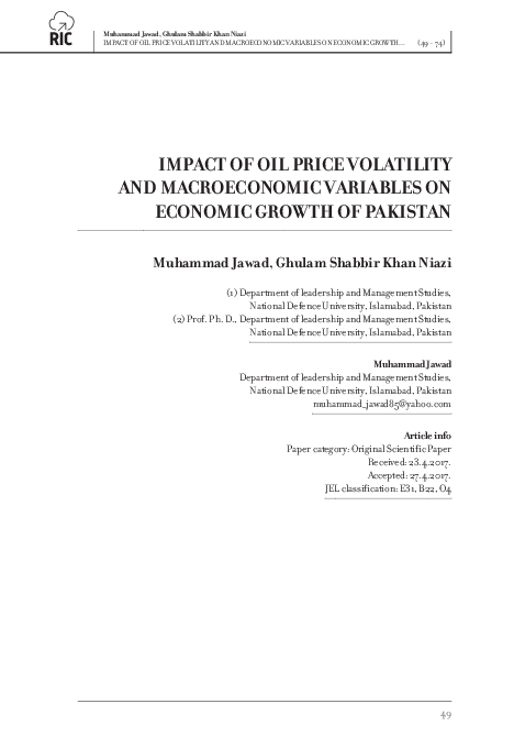 (PDF) IMPACT OF OIL PRICE VOLATILITY AND MACROECONOMIC VARIABLES ON ...