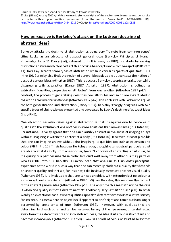 (PDF) 'How persuasive is Berkeley’s attack on the Lockean doctrine of ...