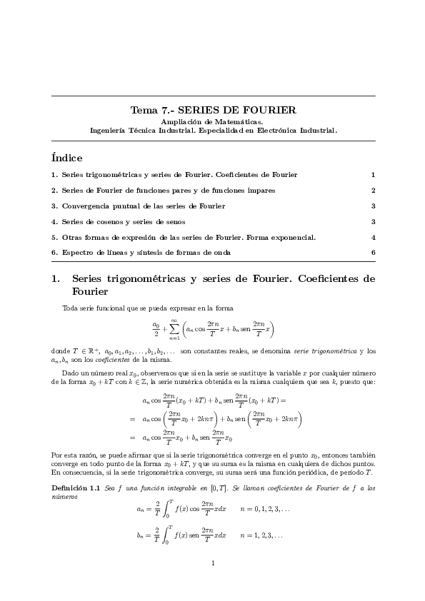 (PDF) Tema 7.-SERIES DE FOURIER