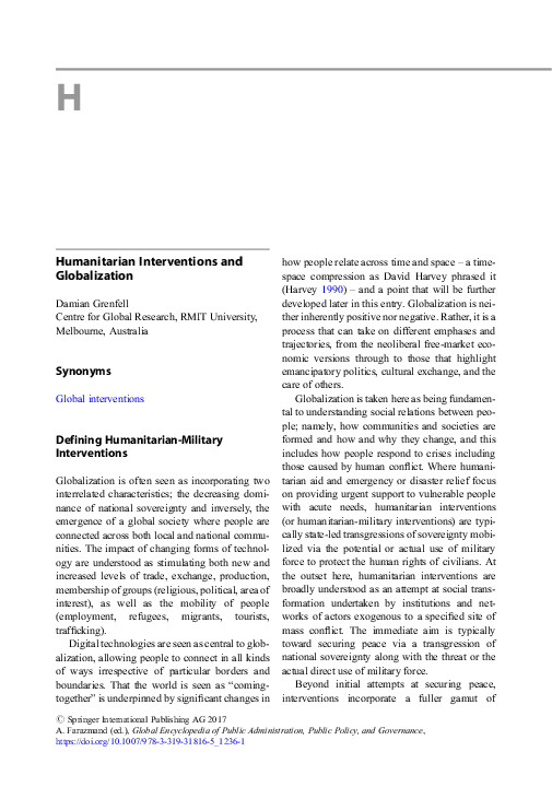 (PDF) Humanitarian Interventions and Globalization