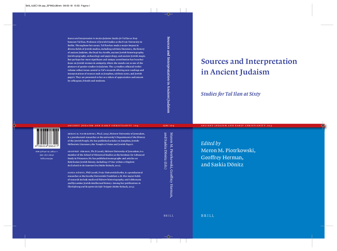 (PDF) Sources and Interpretation in Ancient Judaism. Studies for Tal ...
