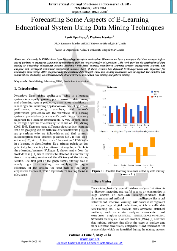 Pdf Forecasting Some Aspects Of E Learning Educational System Using Data Mining Techniques