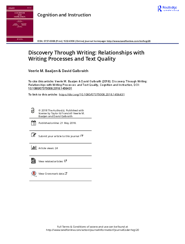 (PDF) Discovery Through Writing: Relationships with Writing Processes ...