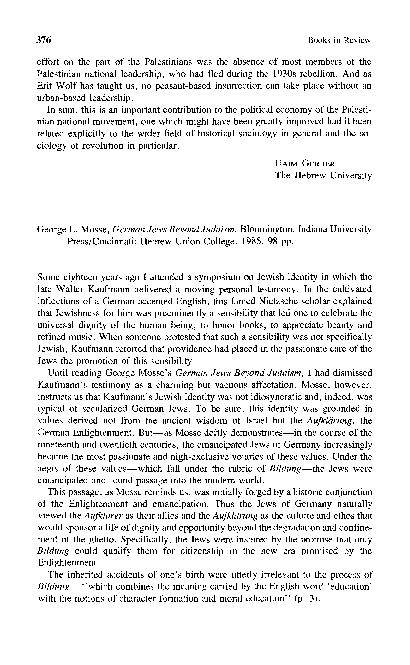 (PDF) Paul Mendes-Flohr, “Review of ‘German Jews Beyond Judaism’, by ...