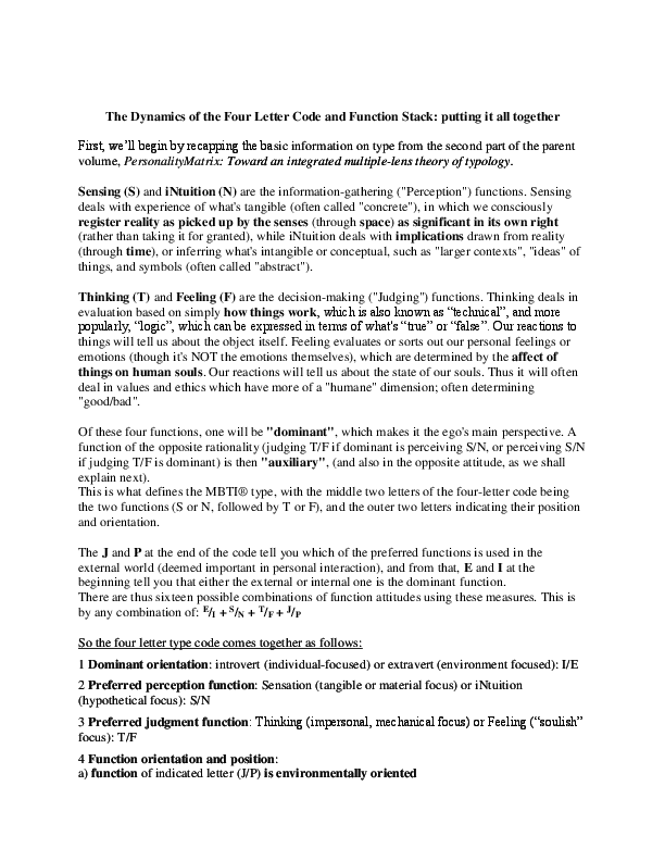(DOC) The Dynamics of the Four Letter Code and Function Stack: putting ...