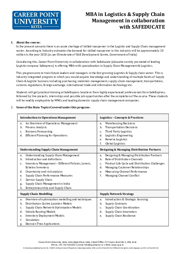 (PDF) Logistics Supply Chain Management