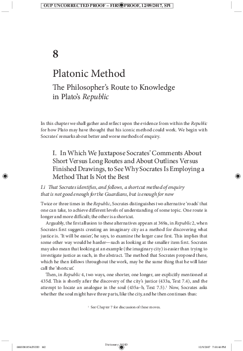 (PDF) Platonic Method: the Philosopher's route to Knowledge in Plato's ...