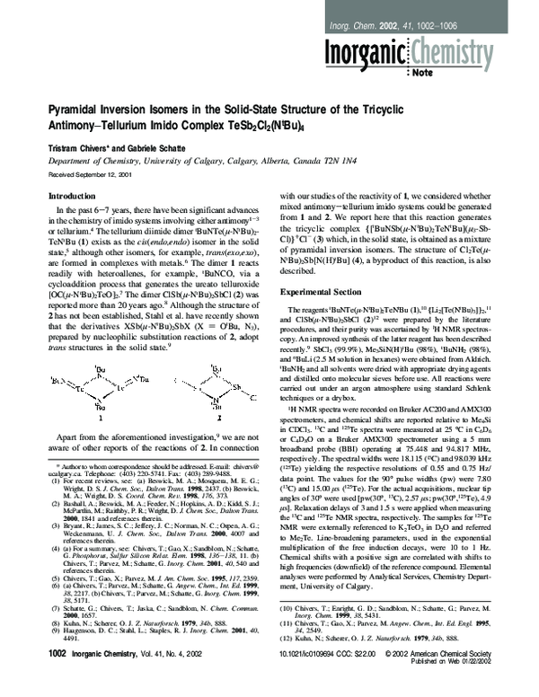 (PDF) Pyramidal Inversion Isomers in the Solid-State Structure of the ...