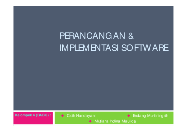 (PDF) PERANCANGAN & IMPLEMENTASI SOFTWARE