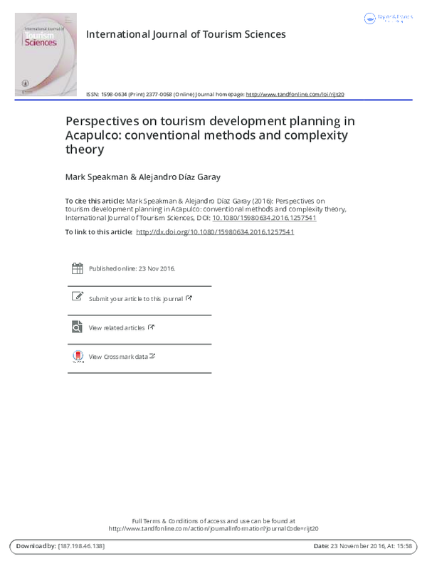 (PDF) International Journal of Tourism Sciences Perspectives on tourism ...