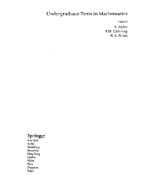 (PDF) Undergraduate Texts in Mathematics