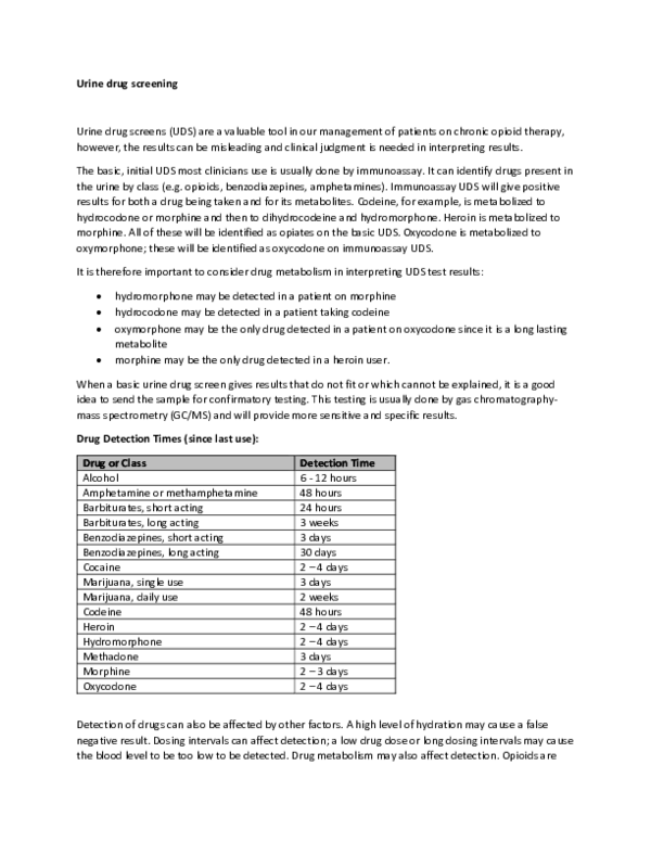 (PDF) Urine drug screening