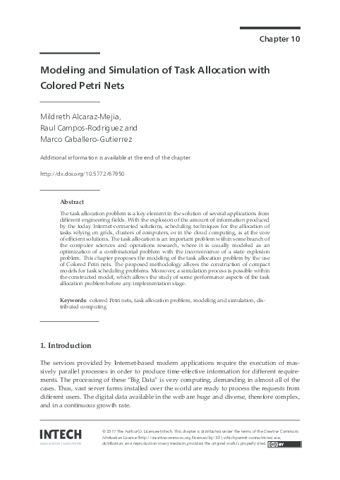 (PDF) Modeling and Simulation of Task Allocation with Colored Petri Nets