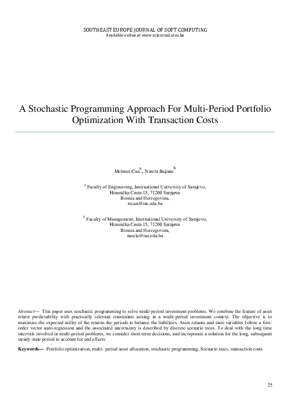 (PDF) Stochastic Multi-Period Portfolio Optimization (PDF) Stochastic Multi-Period Portfolio Optimization