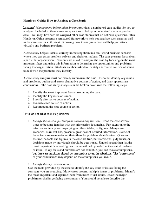 (PDF) A Framework for Analyzing Case Studies Effectively