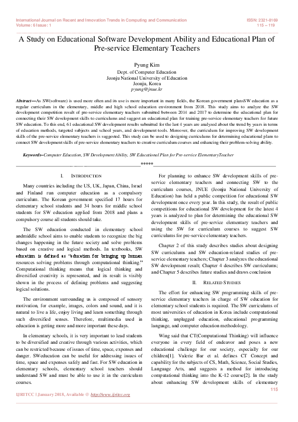 (PDF) A Study on Educational Software Development Ability and ...