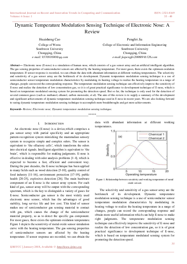 Pdf Dynamic Temperature Modulation Sensing Technique Of Electronic