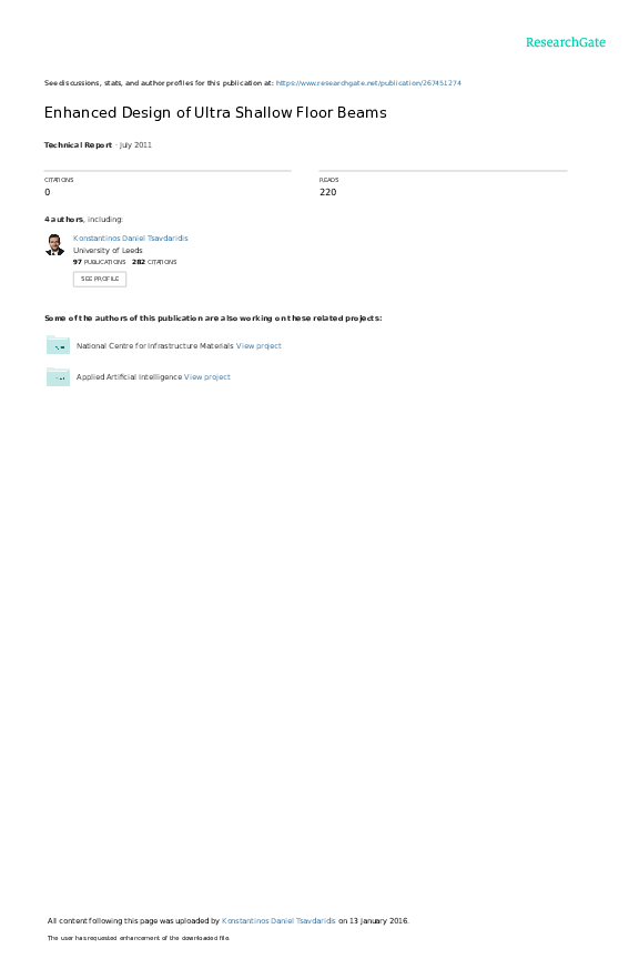 (PDF) Enhanced Design of Ultra Shallow Floor Beams