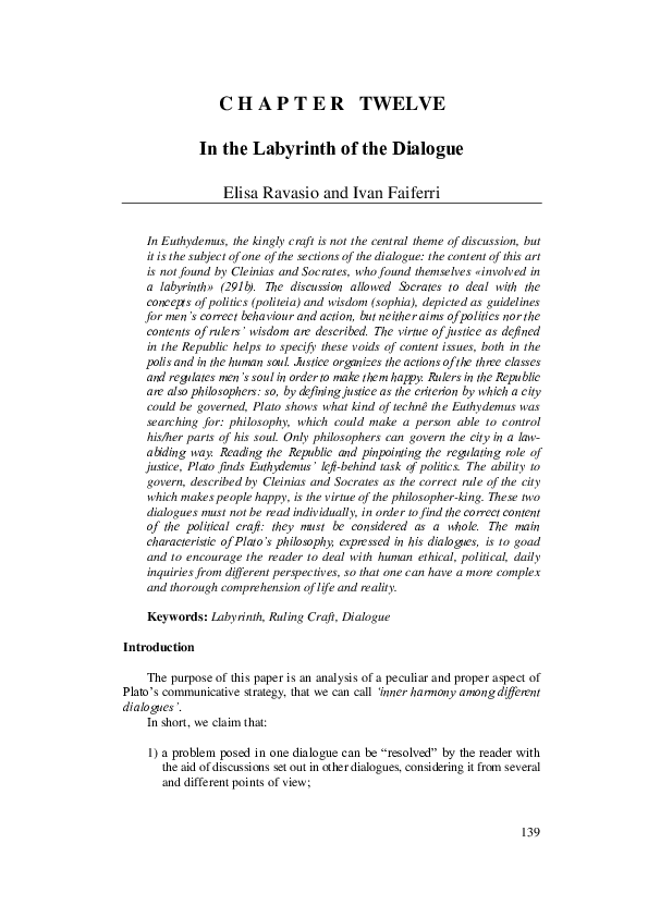(PDF) In the Labyrinth of the Dialogue