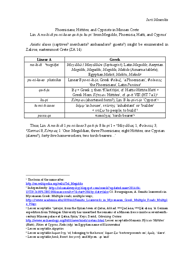 (DOC) Phoenicians, Hittites, and Cypriots in Minoan Crete