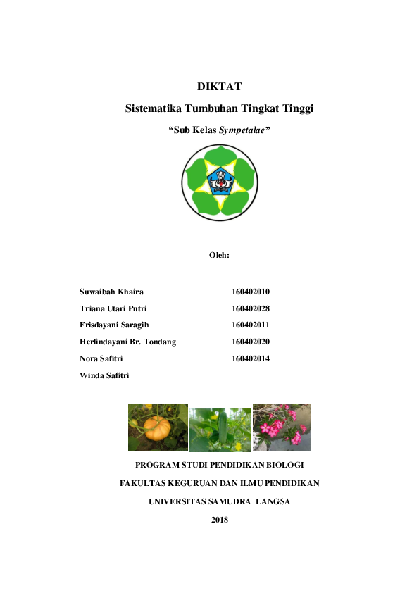 (PDF) anak kelas sympetalae
