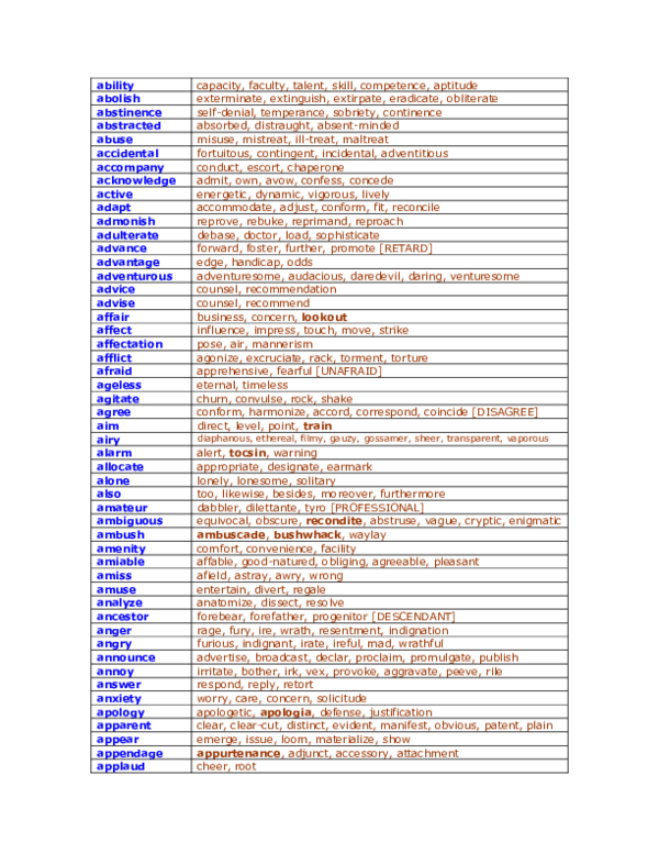 (PDF) Reference List of Synonyms | sukumar ganesh rao - Academia.edu