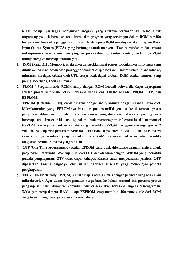 (DOC) JENIS JENIS ROM DAN FUNGSINYA