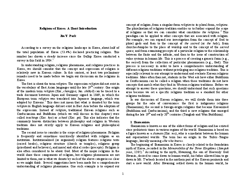 (PDF) 00-Infusing Korean Studies-Park-Religions of Korea-May 2018.pdf