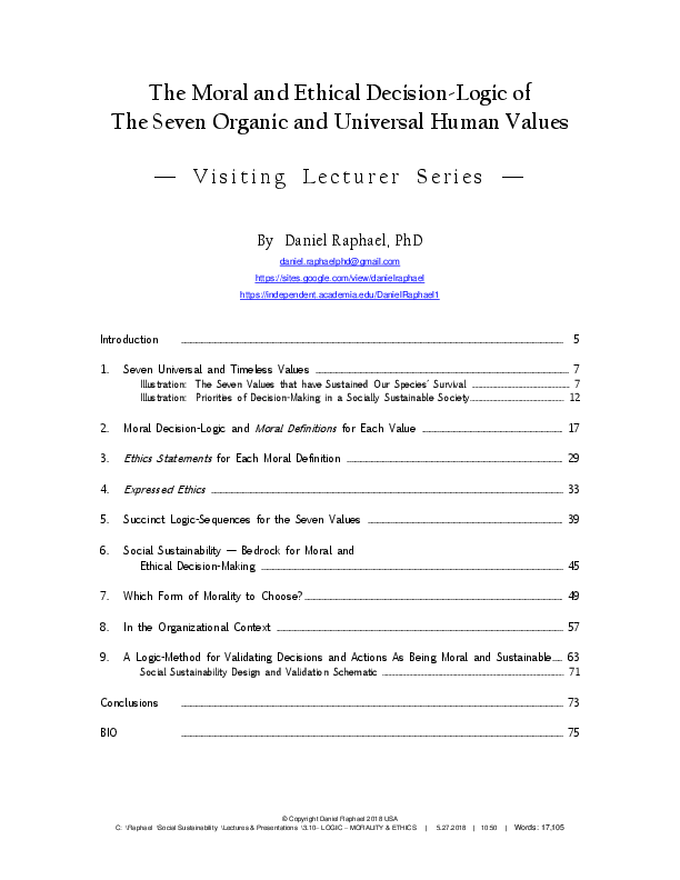 (PDF) Completely Revised Edition: The Moral and Ethical Decision-Logic ...