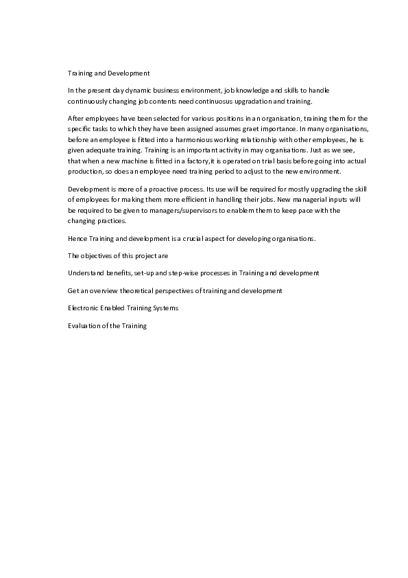 (DOC) Training and Development
