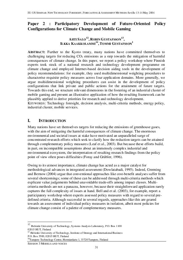 (PDF) Participatory Development of Future-Oriented Policy ...