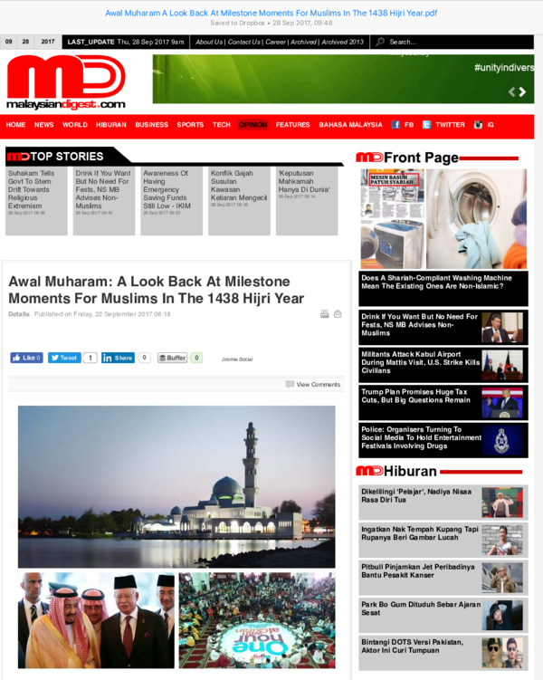 (PDF) A Look Back At Milestone Moments For Muslims In The 1438 Hijri Year