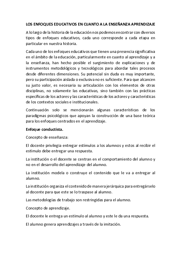 (PDF) LOS ENFOQUES EDUCATIVOS EN CUANTO A LA ENSEÑANZA APRENDIZAJE