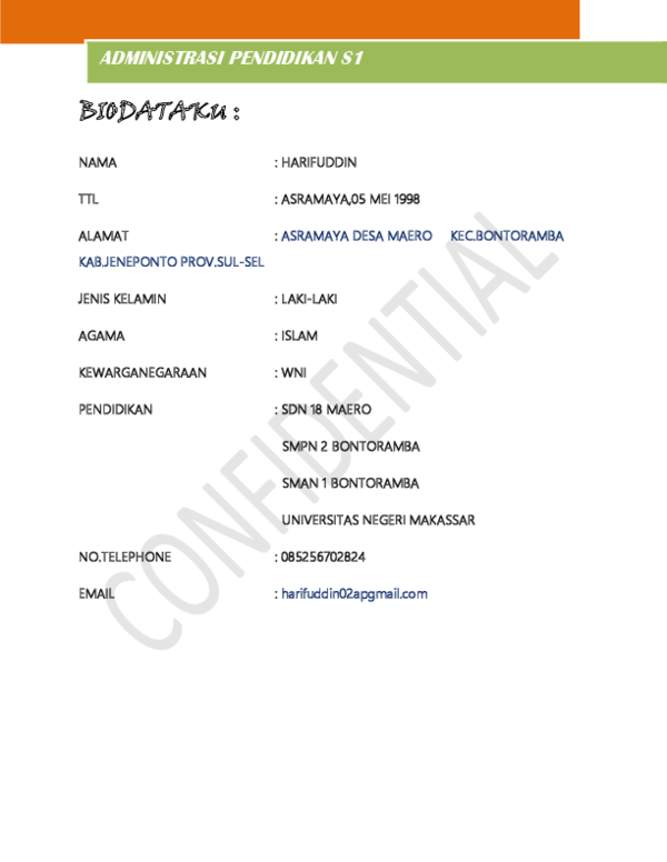 (DOC) BIODATAKU.docx | Harifuddin Arif - Academia.edu