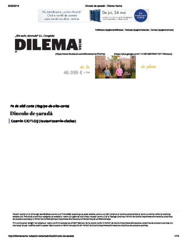 (PDF) Dincolo de șarada Dilema Veche