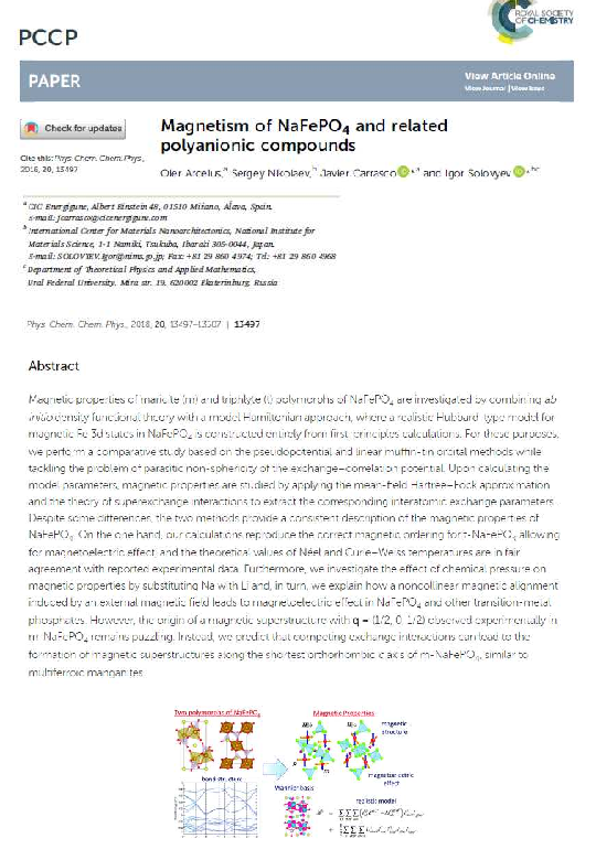 (PDF) Magnetism of Na Fe PO4 and related polyanionic compounds