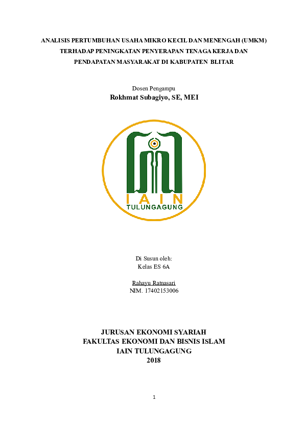 (DOC) ANALISIS PERTUMBUHAN USAHA MIKRO KECIL DAN MENENGAH (UMKM (DOC) ANALISIS PERTUMBUHAN USAHA MIKRO KECIL DAN MENENGAH (UMKM