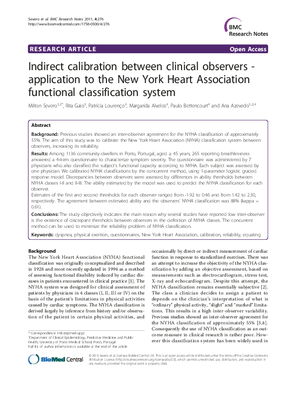 Indirect Calibration Between Clinical Observers Application To The