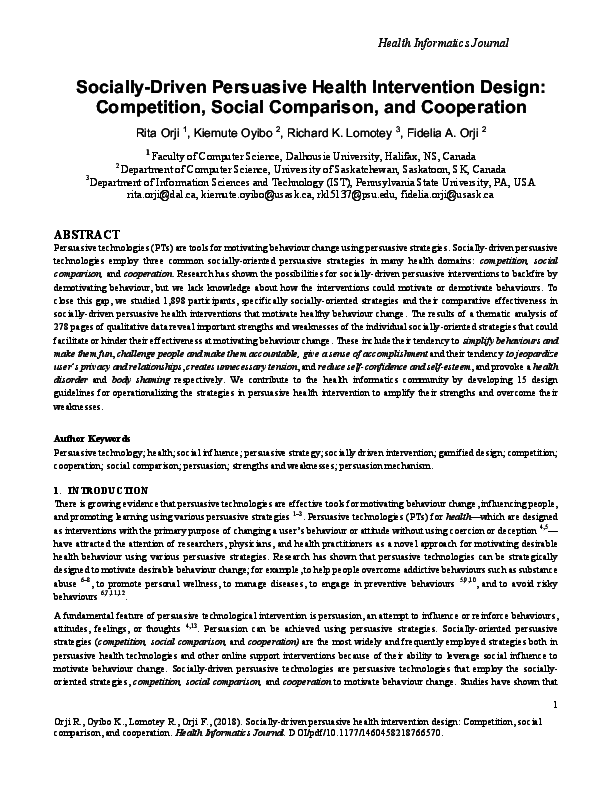 (PDF) Socially-Driven Persuasive Health Intervention Design ...