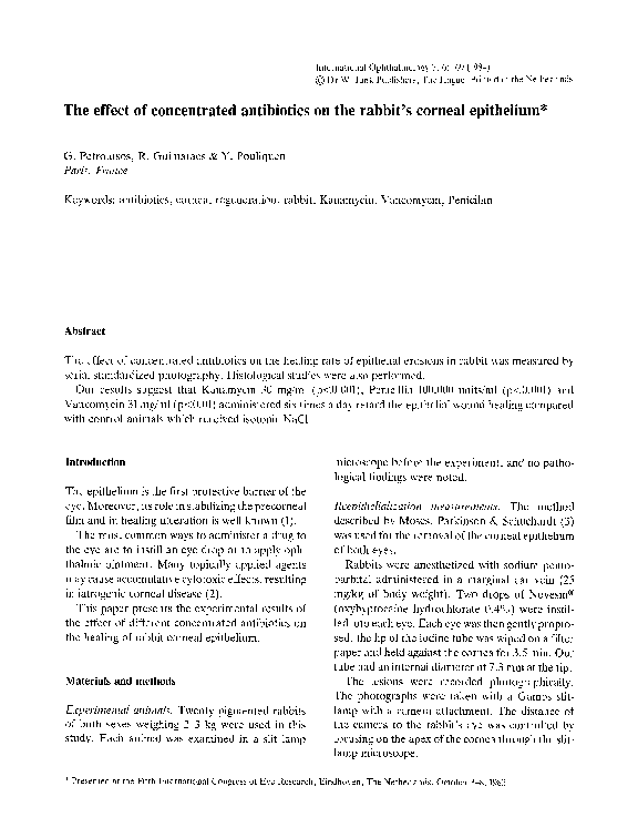 (PDF) The effect of concentrated antibiotics on the rabbits corneal ...