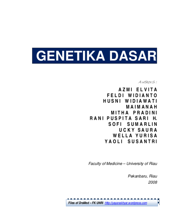 (PDF) GENETIKA DASAR