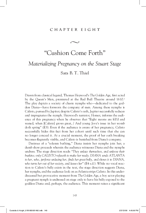 (PDF) "Cushion Come Forth": Materializing Pregnancy on the Stuart Stage
