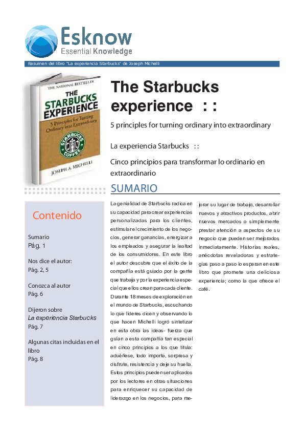 (PDF) Michelli, Joseph - La experiencia Starbucks (Como transformar lo ...