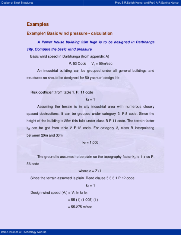 (PDF) Design of Steel Structures Examples Example1 Basic wind pressure ...