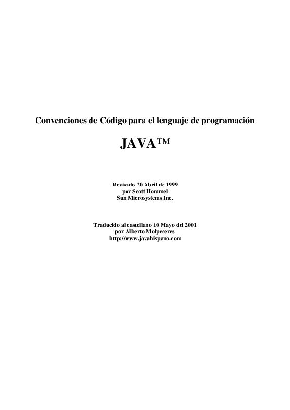 (PDF) Convenciones Codigo Java (PDF) Convenciones Codigo Java