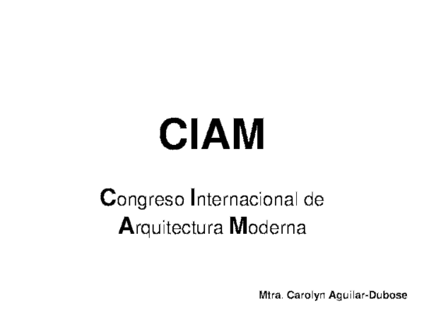 (PDF) CIAM Congreso Internacional de Arquitectura Moderna