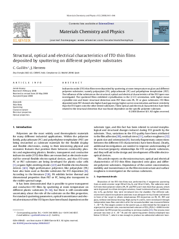 (PDF) Investigating optical properties of ITO thin film grown by RF sputtering | Khamim Ismail ...