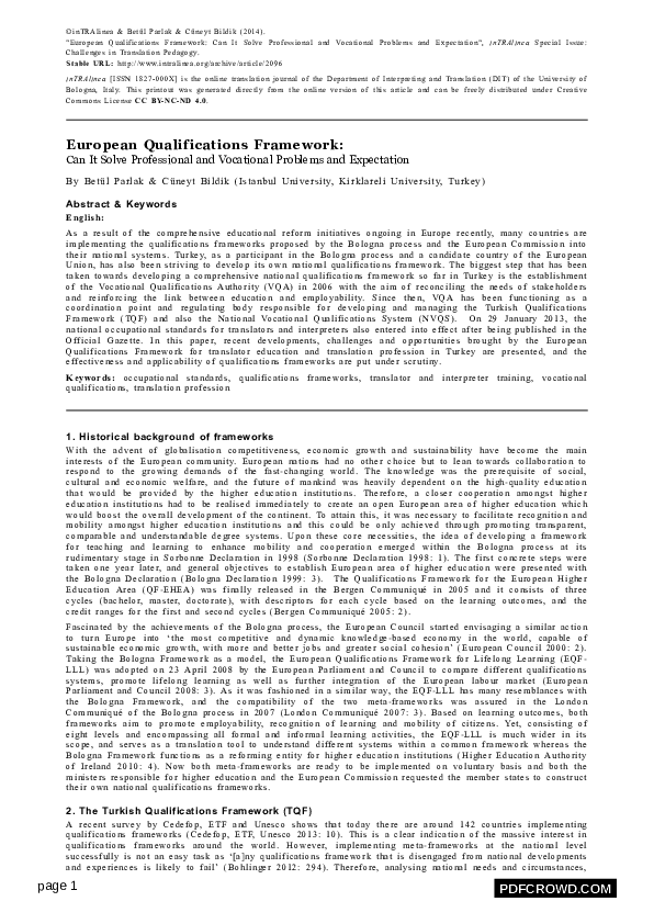 european qualifications framework