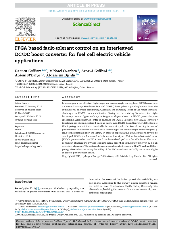 Pdf Fpga Based Fault Tolerant Control On An Interleaved Dcdc Boost